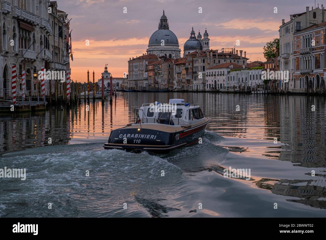 Venice carabinieri motor boat hi-res stock photography and images - Alamy