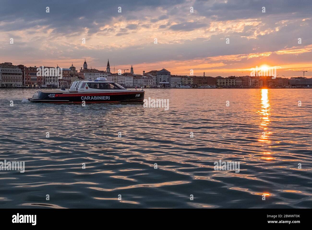 Venice carabinieri motor boat hi-res stock photography and images - Alamy