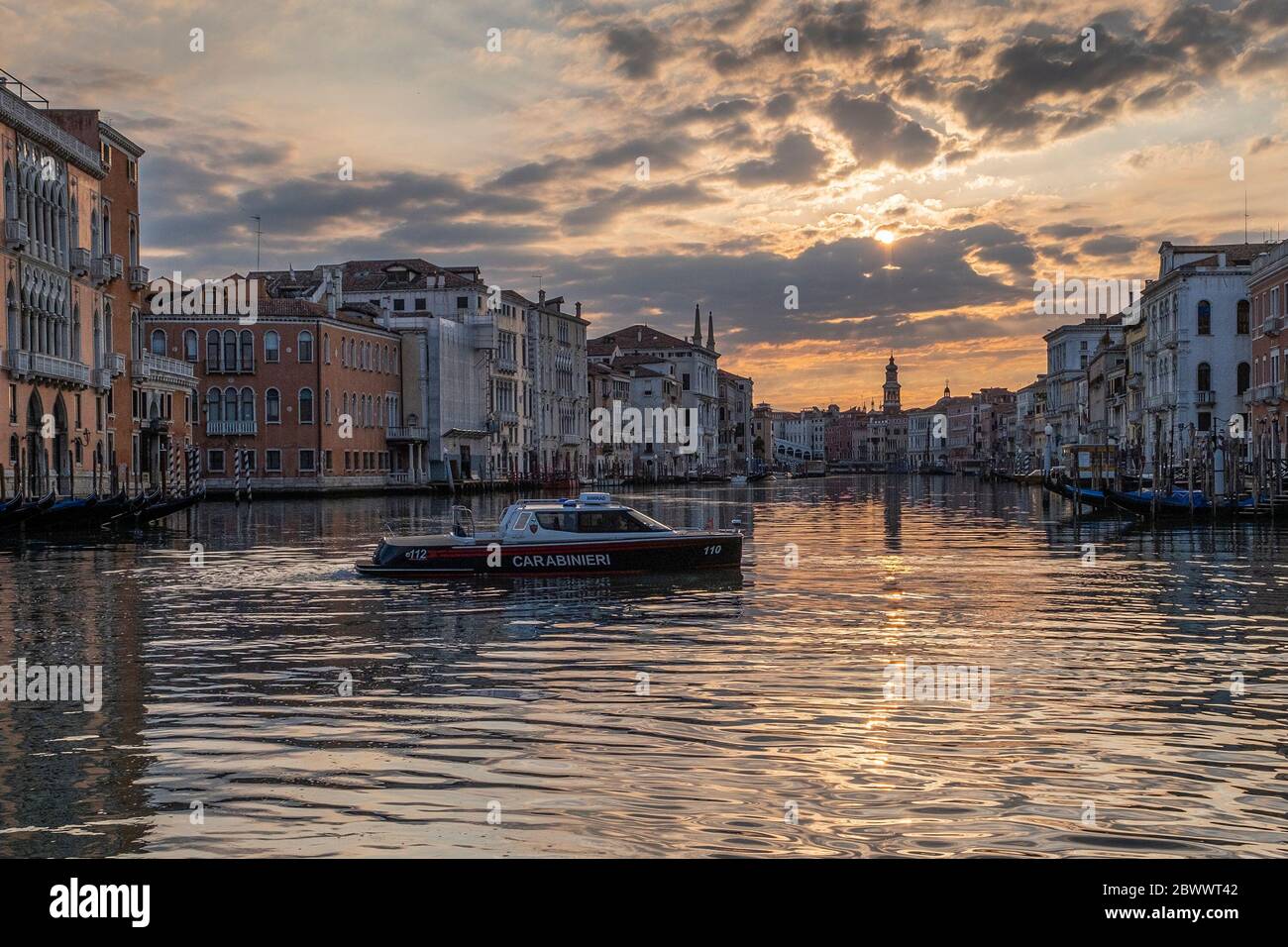 Venice carabinieri motor boat hi-res stock photography and images - Alamy