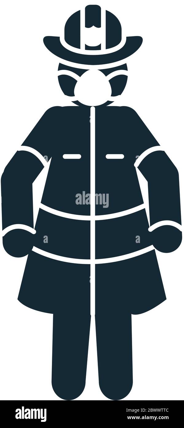 pictogram fireman with protective mask icon over white background ...