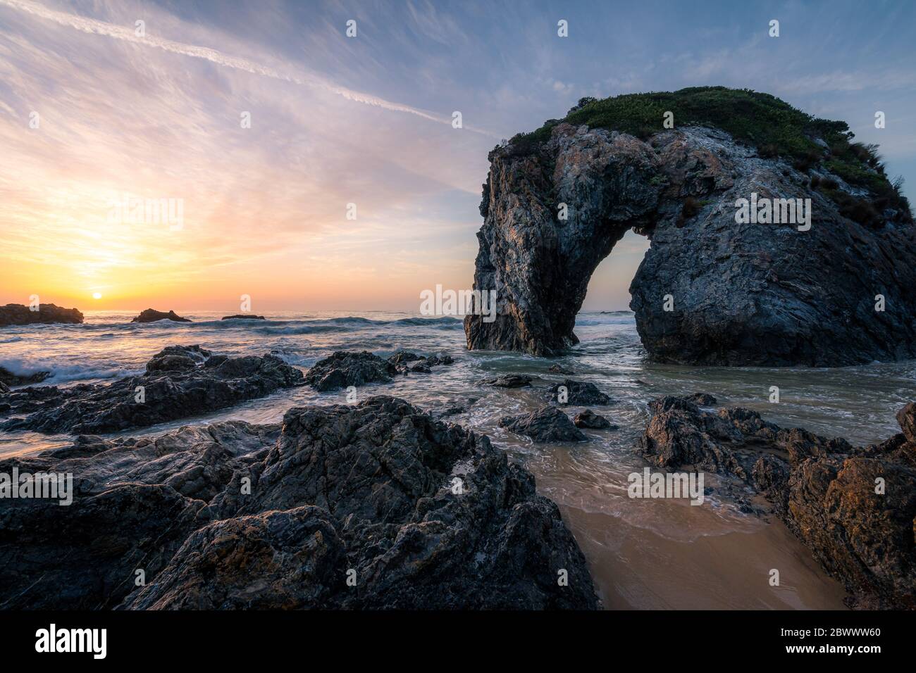 Sunrise at Horse Head Rock, Bermagui, New South Wales, Australia Stock ...