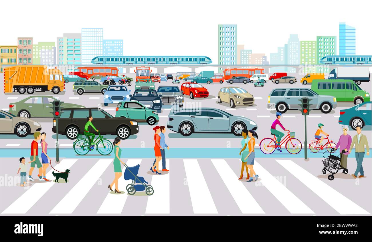 Rush hour traffic in the big city Stock Vector Image & Art - Alamy