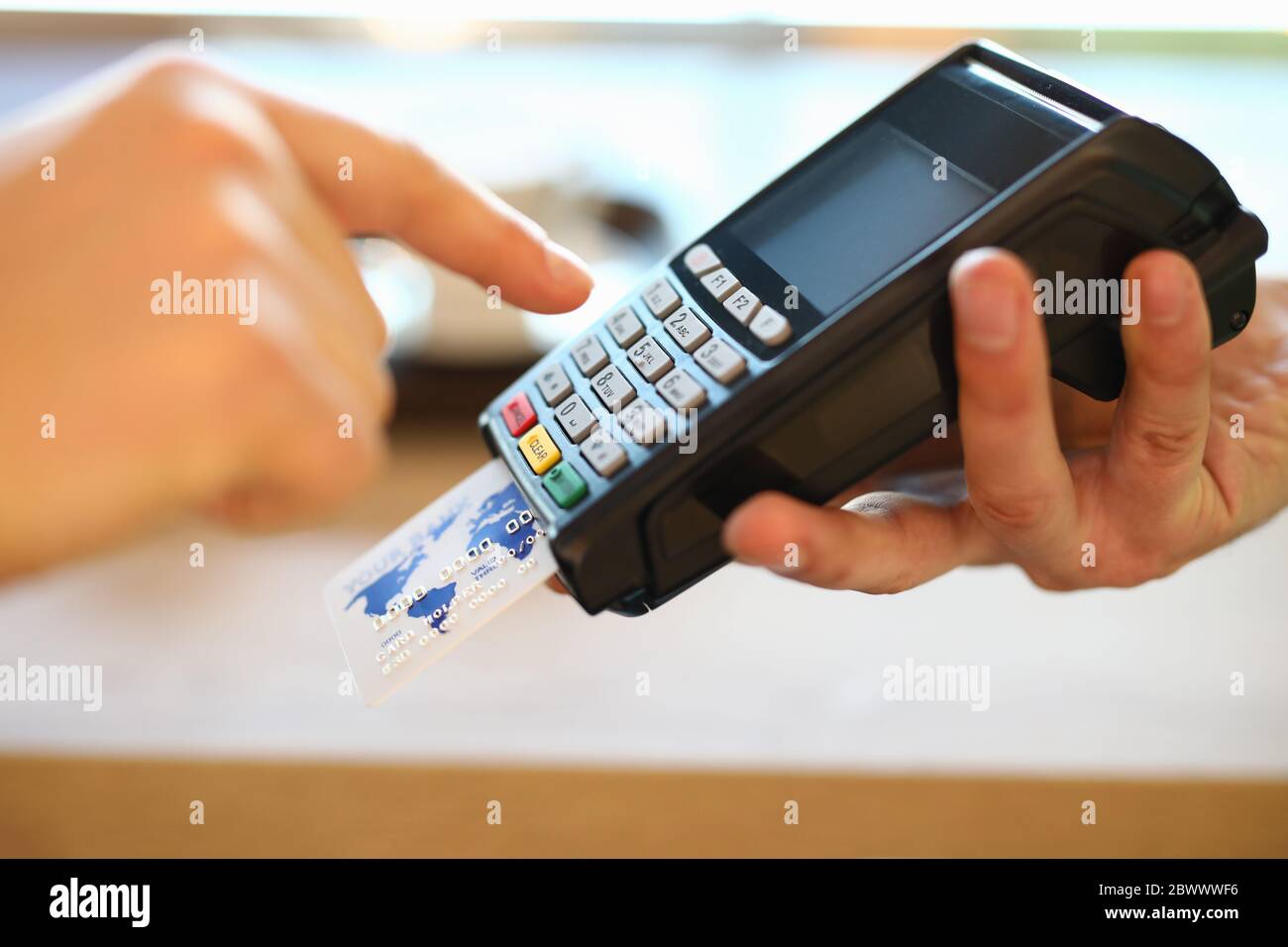 Fingers type pin code keyboard portable terminal Stock Photo - Alamy