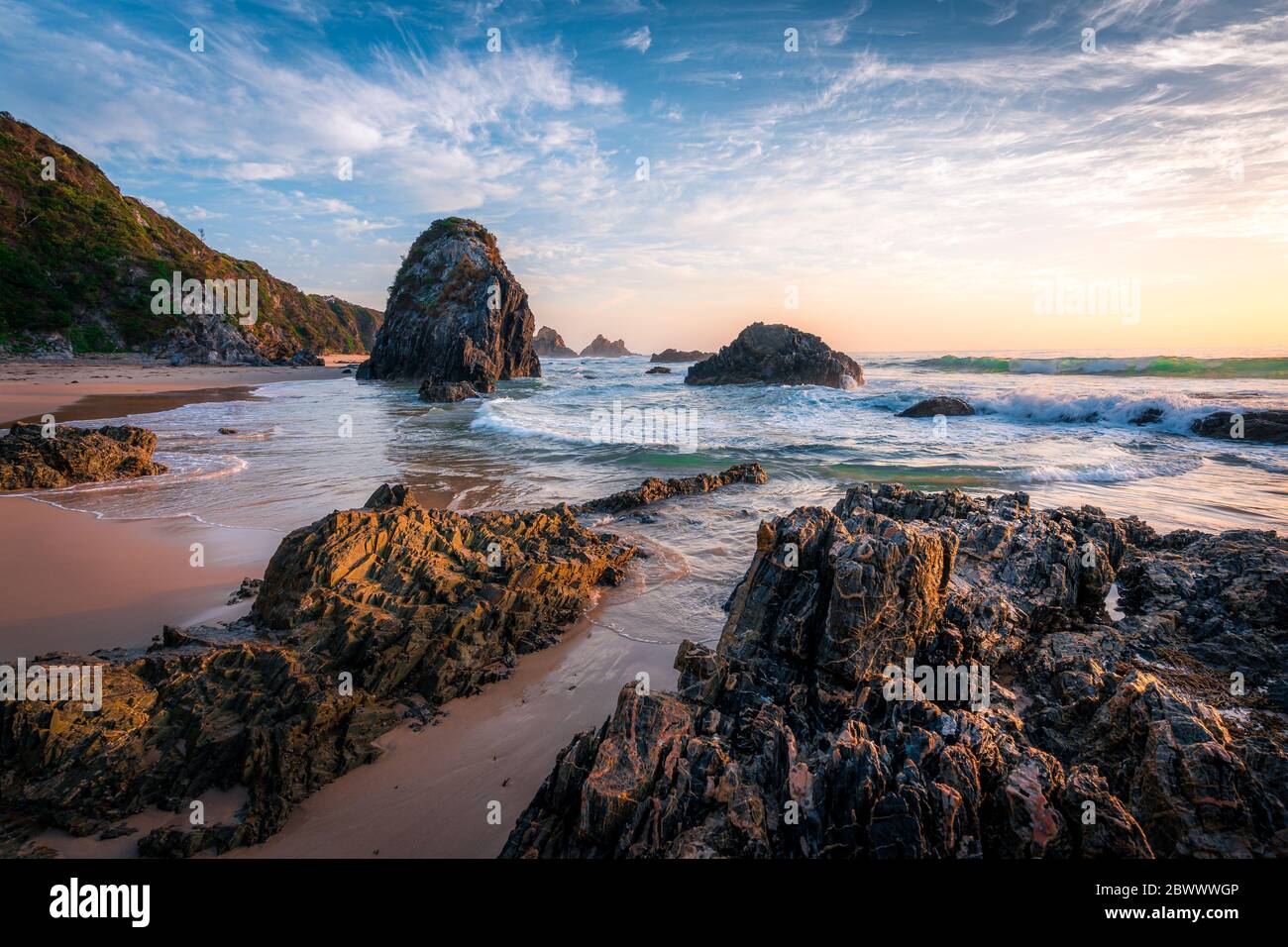 Sunrise at Horse Head Rock, Bermagui, New South Wales, Australia Stock ...