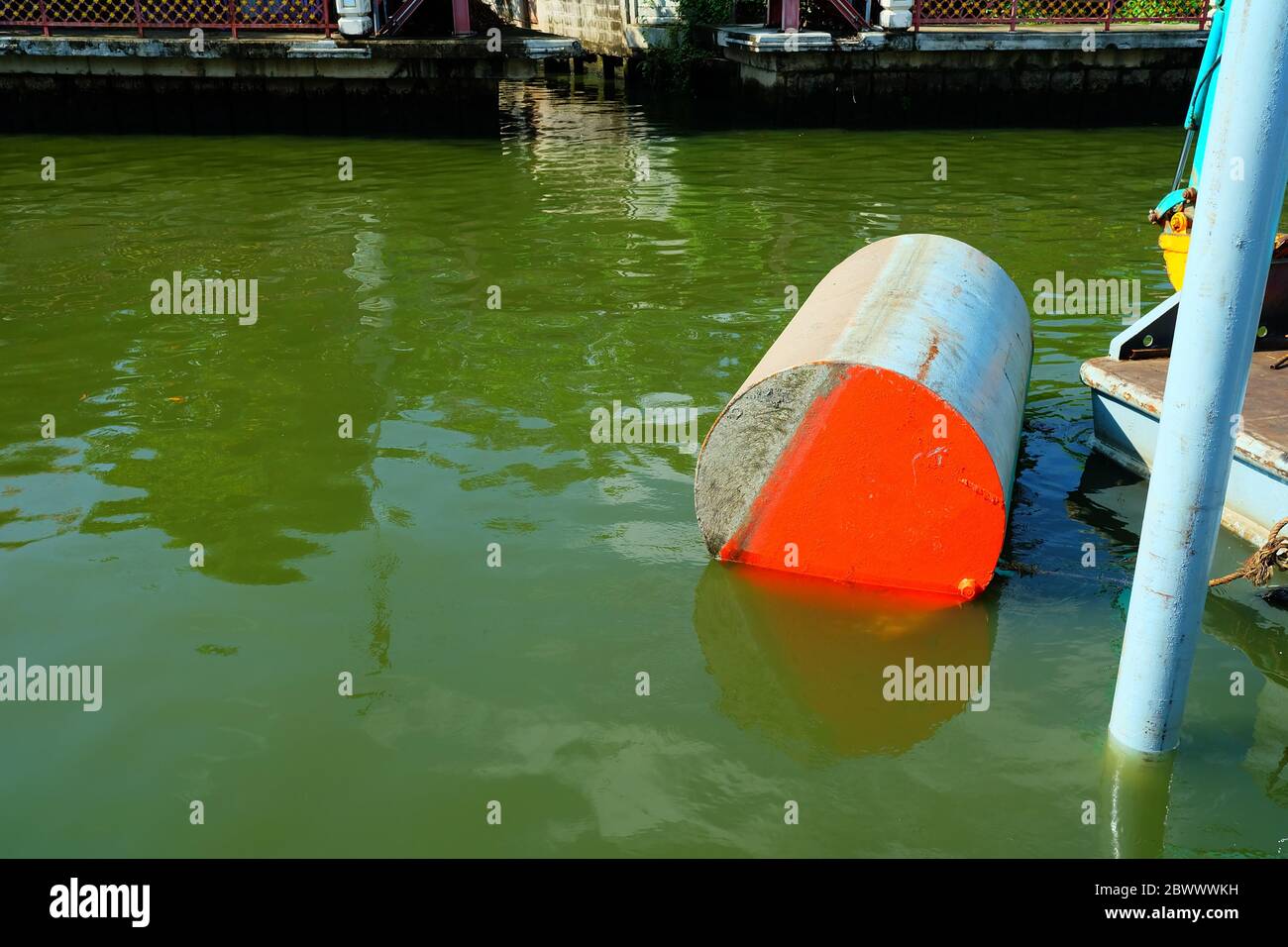 Close up Metal Buoy in the Canal Stock Photo - Alamy