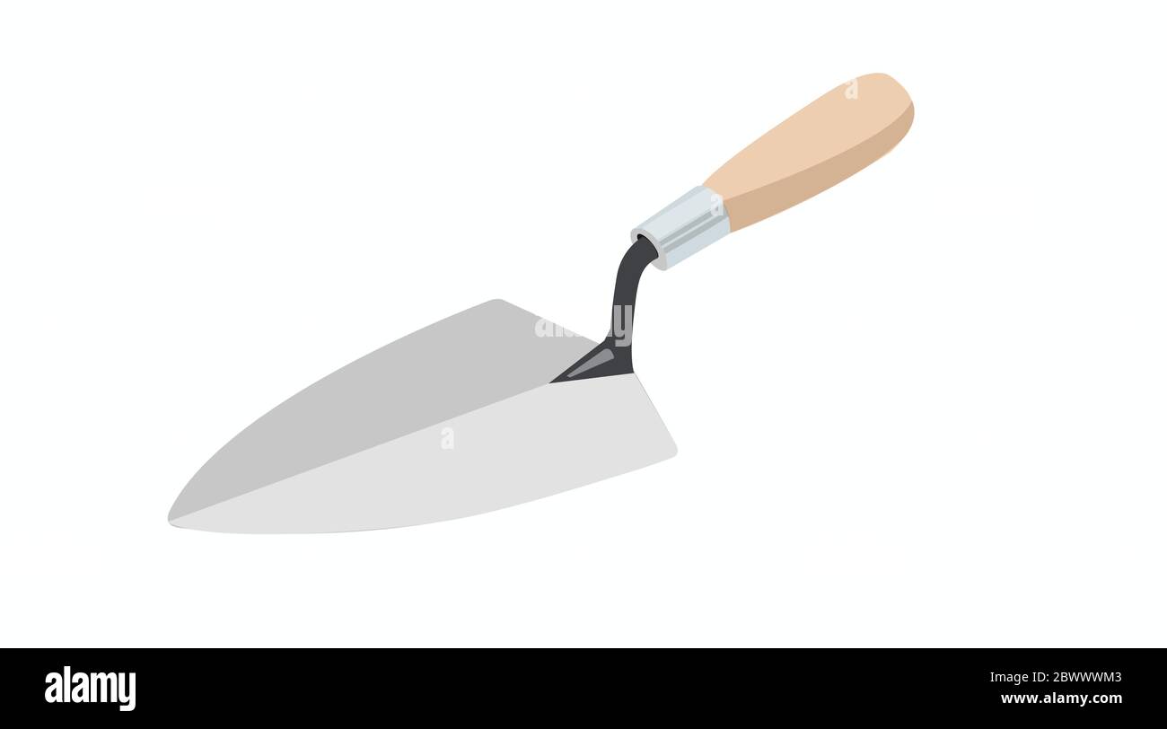 Vector Isolated Illustration of a Bricklayer Trowel Stock Vector Image ...