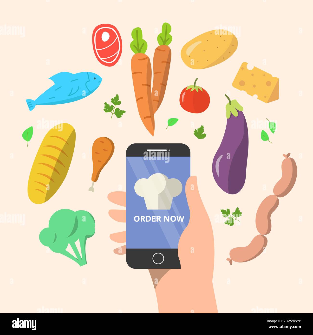 Grocery ordering concept icon hi-res stock photography and images - Alamy