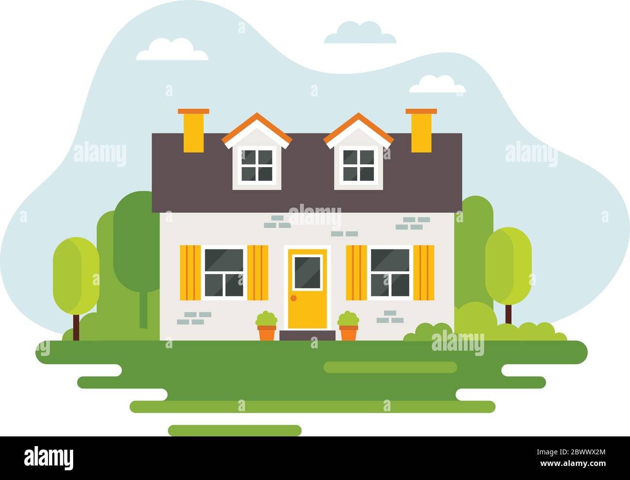 Cute house in flat style, vector illustration, real estate, housing ...