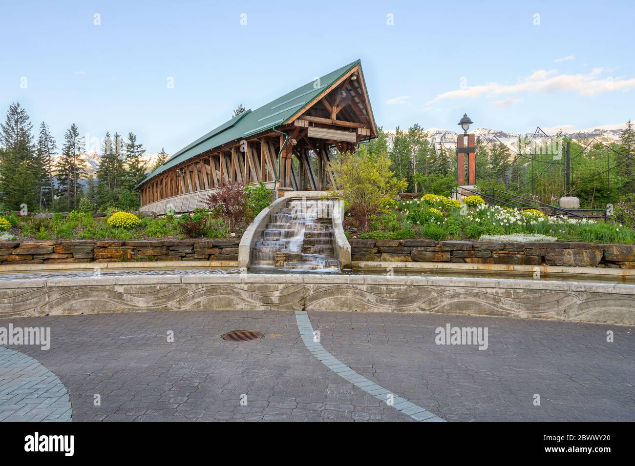 Pedestrian Bridge over the Kicking Horse River in Golden, British ...