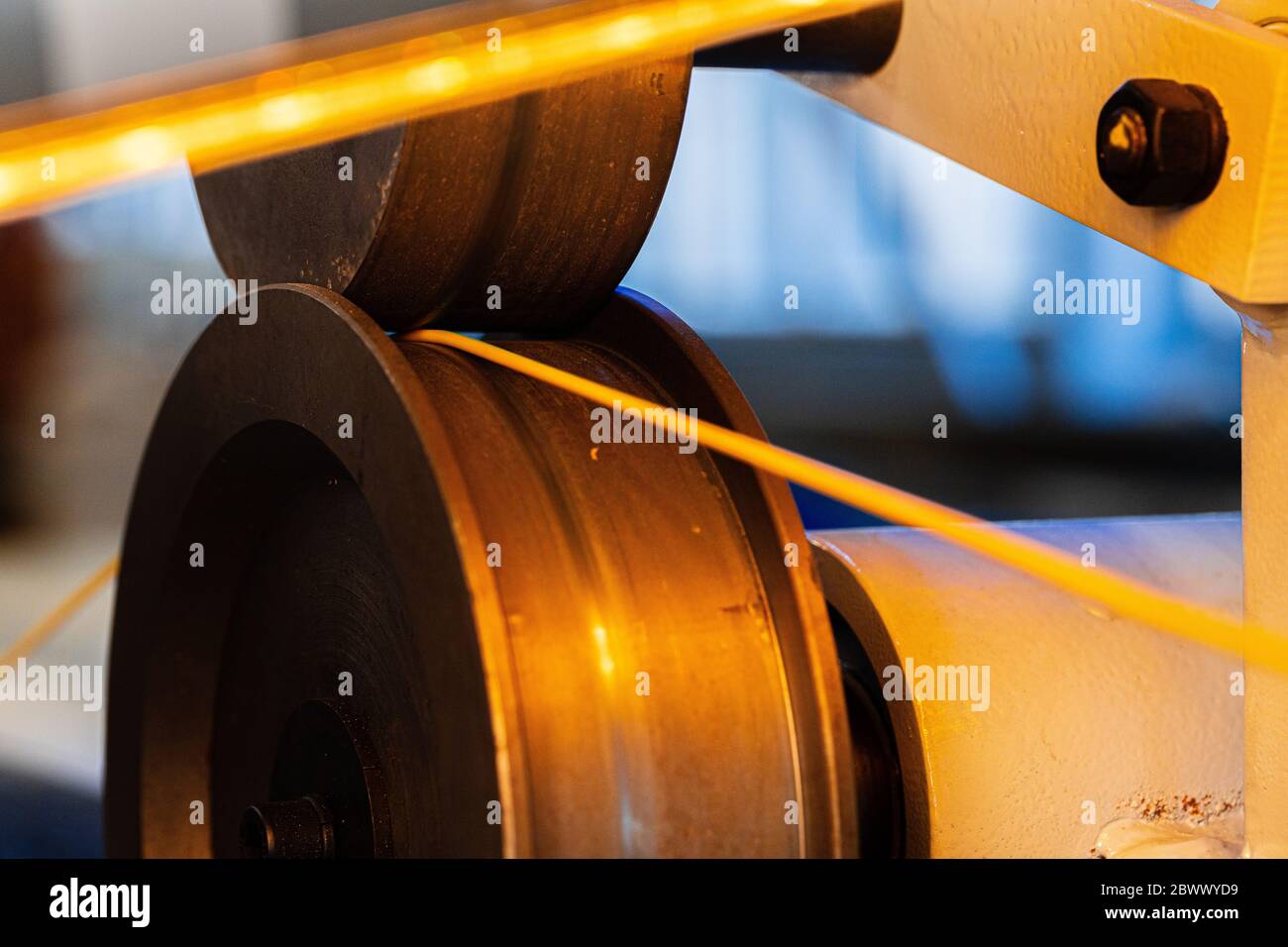 Close up of cable wire production in cable factory Stock Photo - Alamy