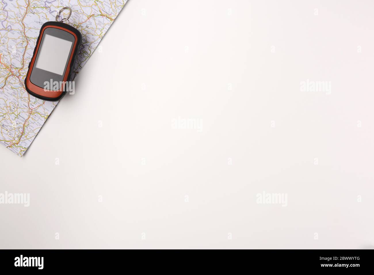 Map with gps navigator on white background with empty space for text ...