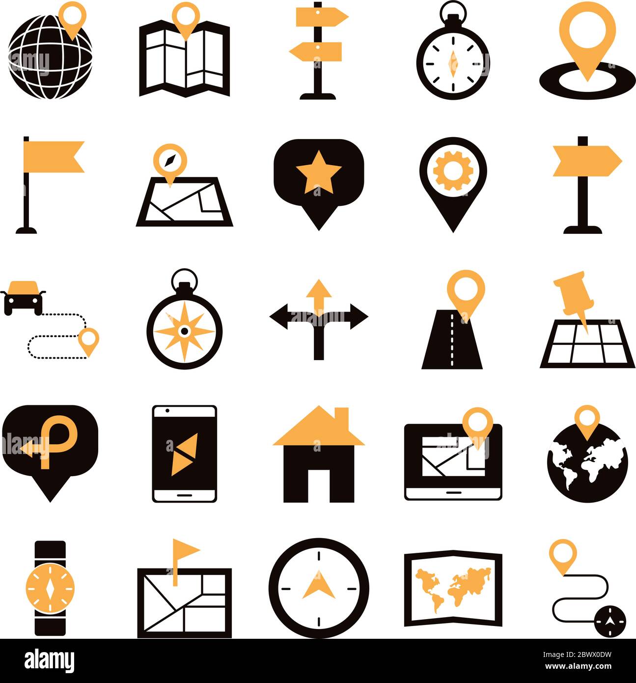 bundle of area and locations set icons Stock Vector Image & Art - Alamy