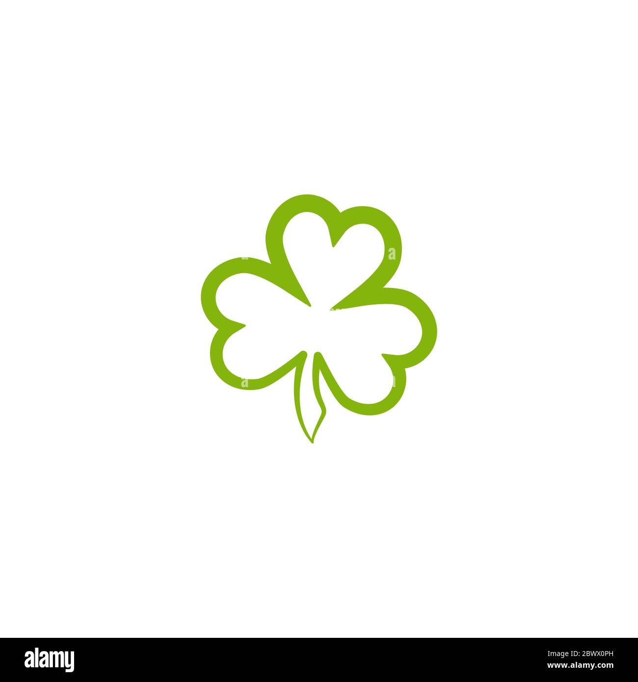 Green Shamrock illustration isolated on white. Clover three leaf flower ...