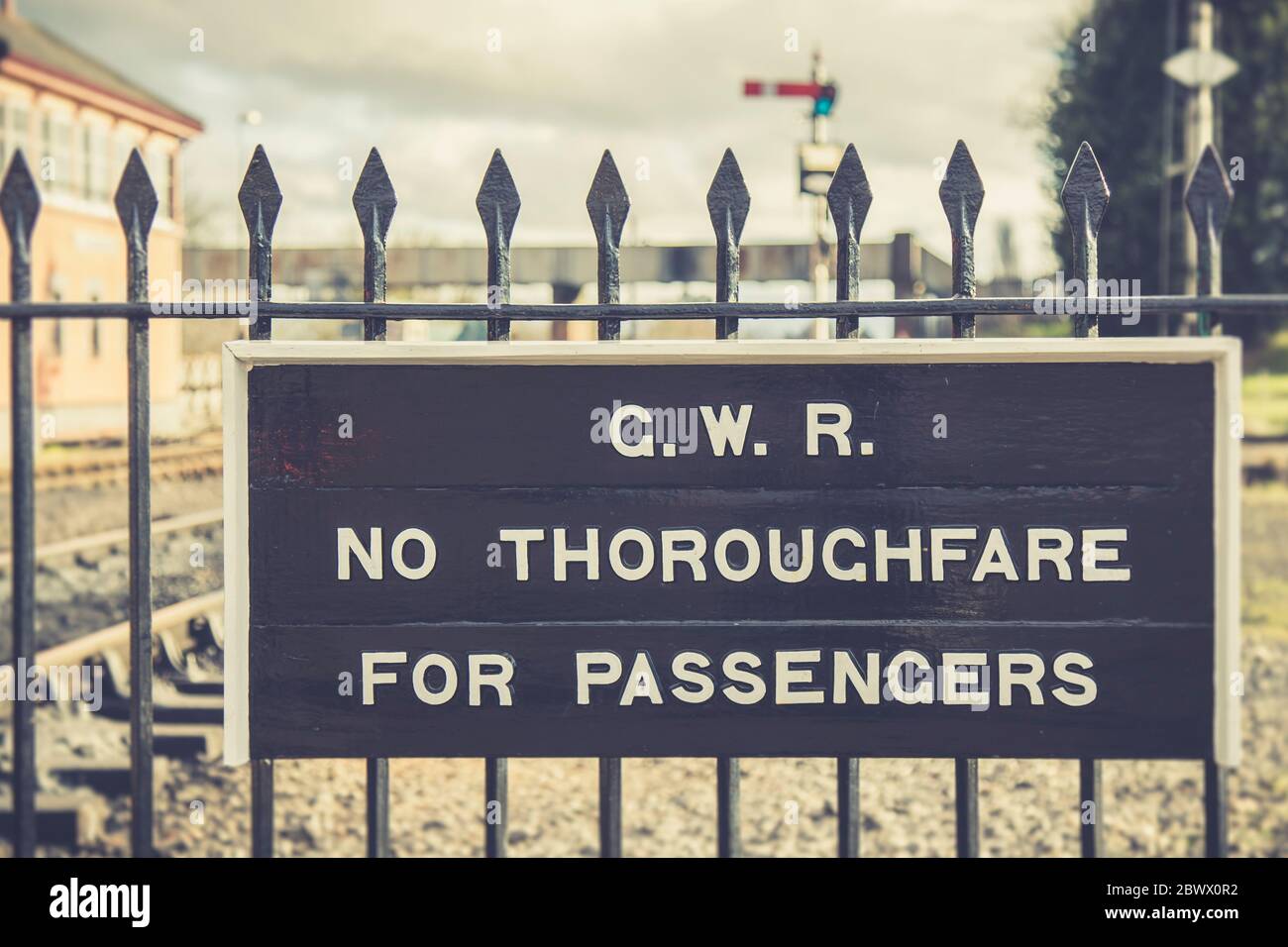 GWR No Thoroughfare sign, Kidderminster vintage train station on Severn ...