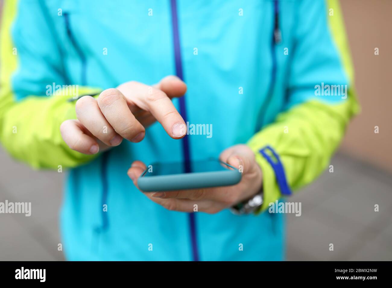 Modern mobile phone and fun Stock Photo - Alamy