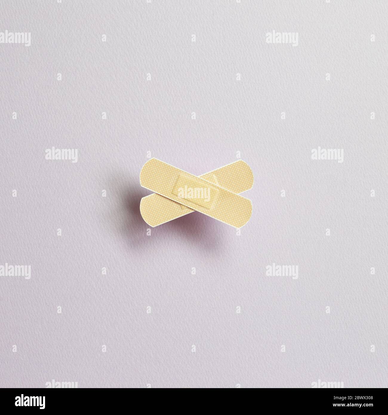 Band aid on purple background. medical concept. simple, minimal Stock ...