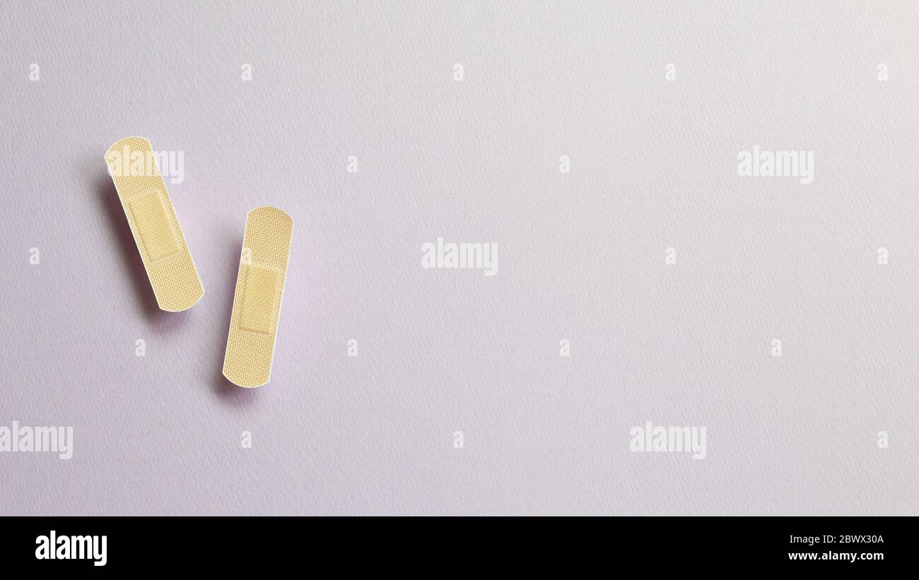 Band aid on purple background. medical concept. simple, minimal Stock ...