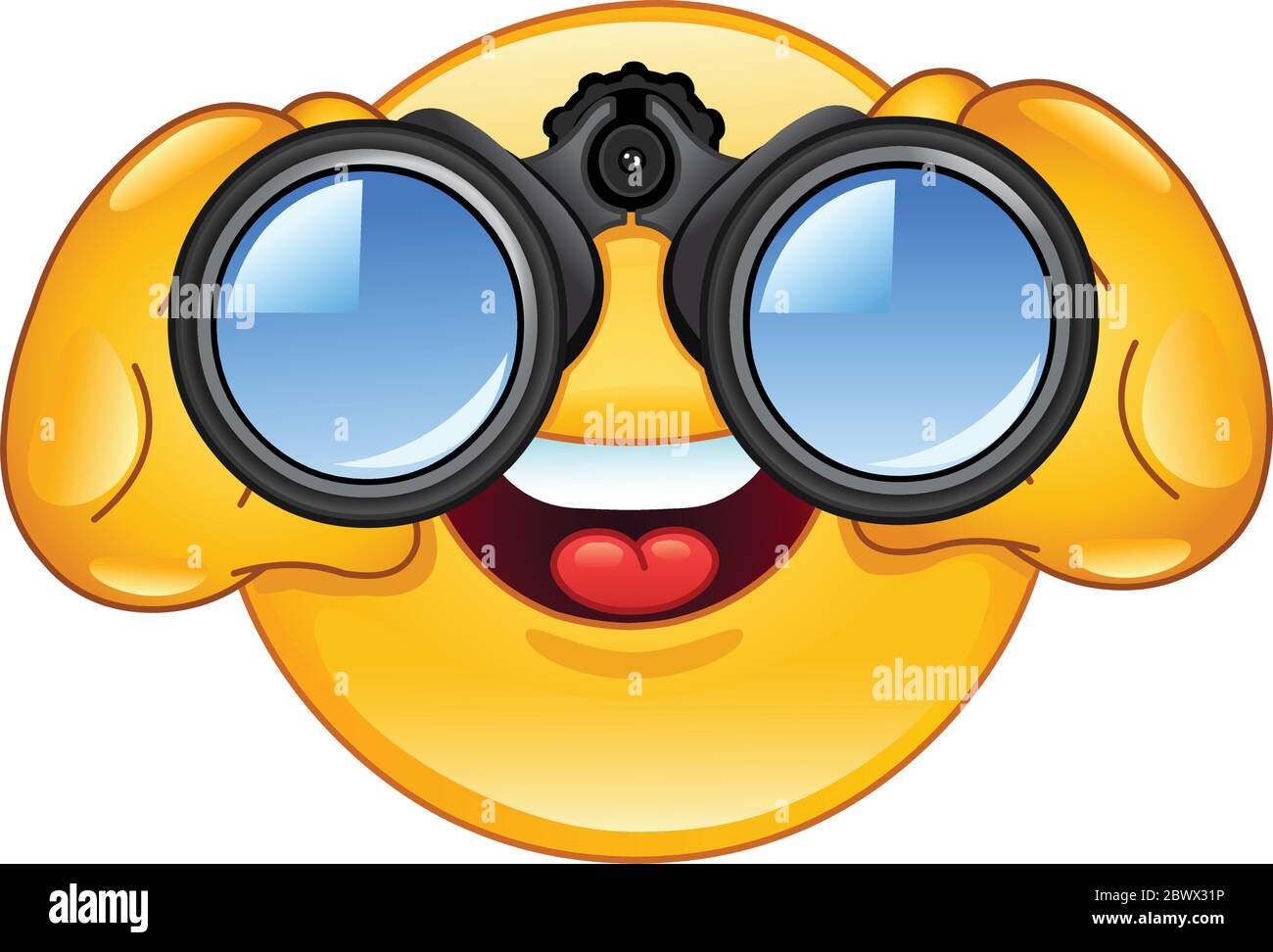 Man looking through lens Stock Vector Images - Alamy