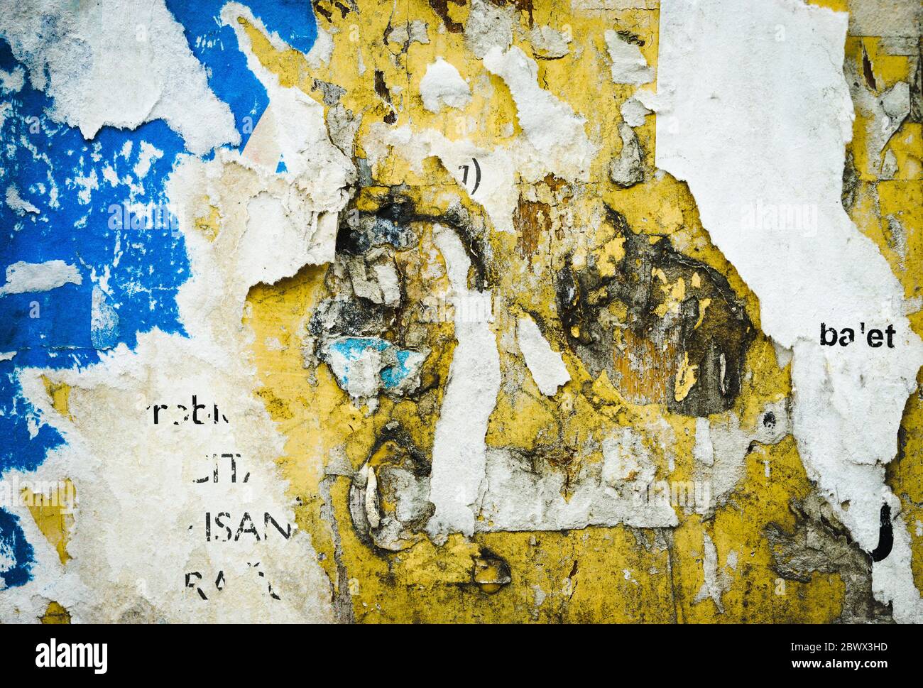 Old ripped torn posters grunge texture background creased crumpled ...