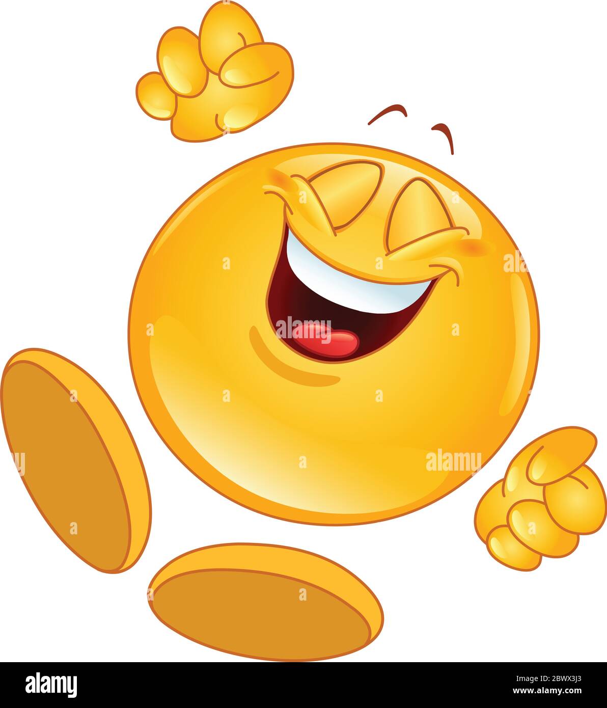 Cheerful emoticon jumping in the air Stock Vector Image & Art - Alamy