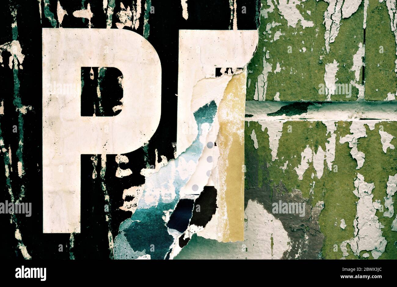 Old ripped torn posters grunge texture background creased crumpled ...