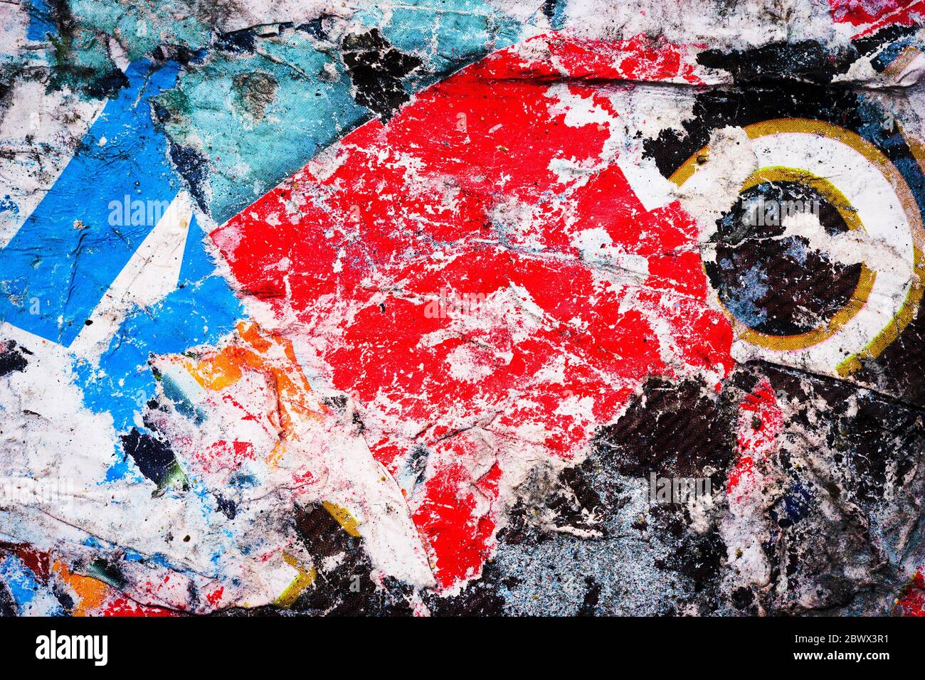 Old ripped torn posters grunge texture background creased crumpled ...
