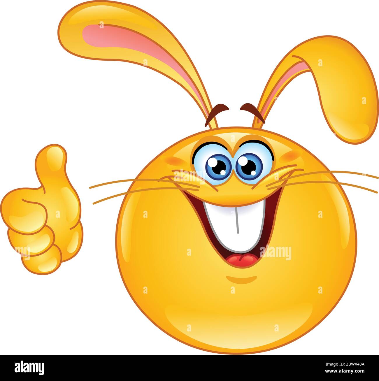 Bunny emoticon with thumb up Stock Vector Image & Art - Alamy