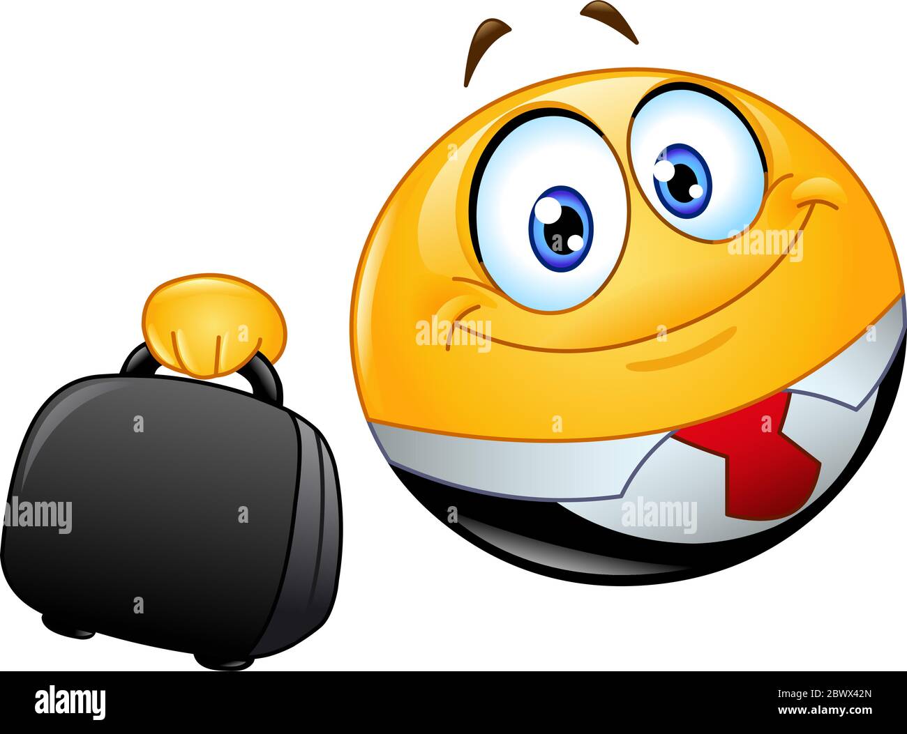 Business emoticon holding a briefcase Stock Vector Image & Art - Alamy