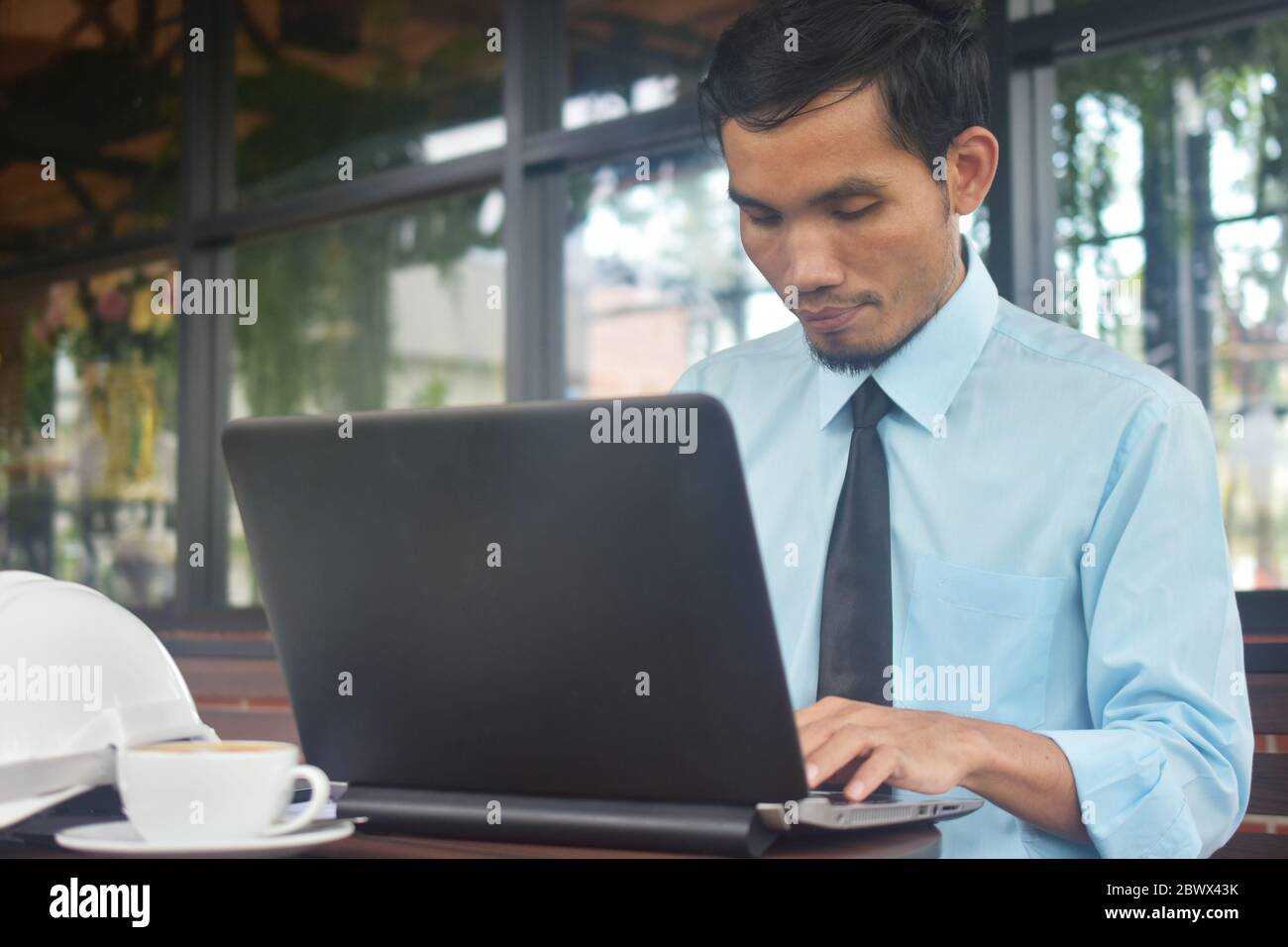 Construction engineers are working to design the building structure ...