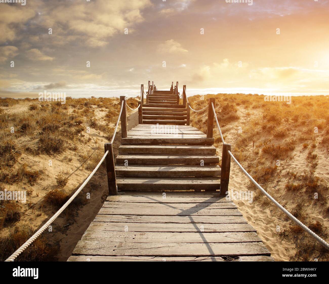 Stairs over dune to the beach hi-res stock photography and images - Alamy