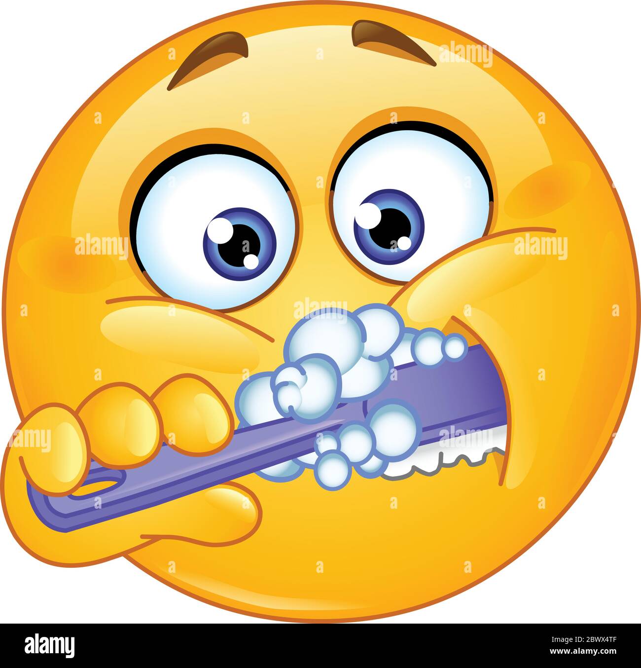 Emoticon brushing his teeth Stock Vector Image & Art - Alamy