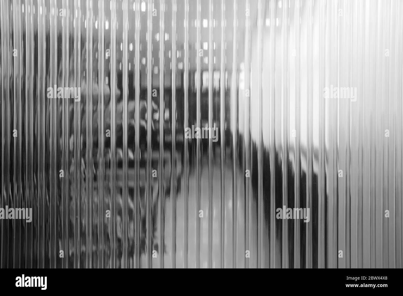 White Vertical Glass Striped Wall Background with Reflection of ...