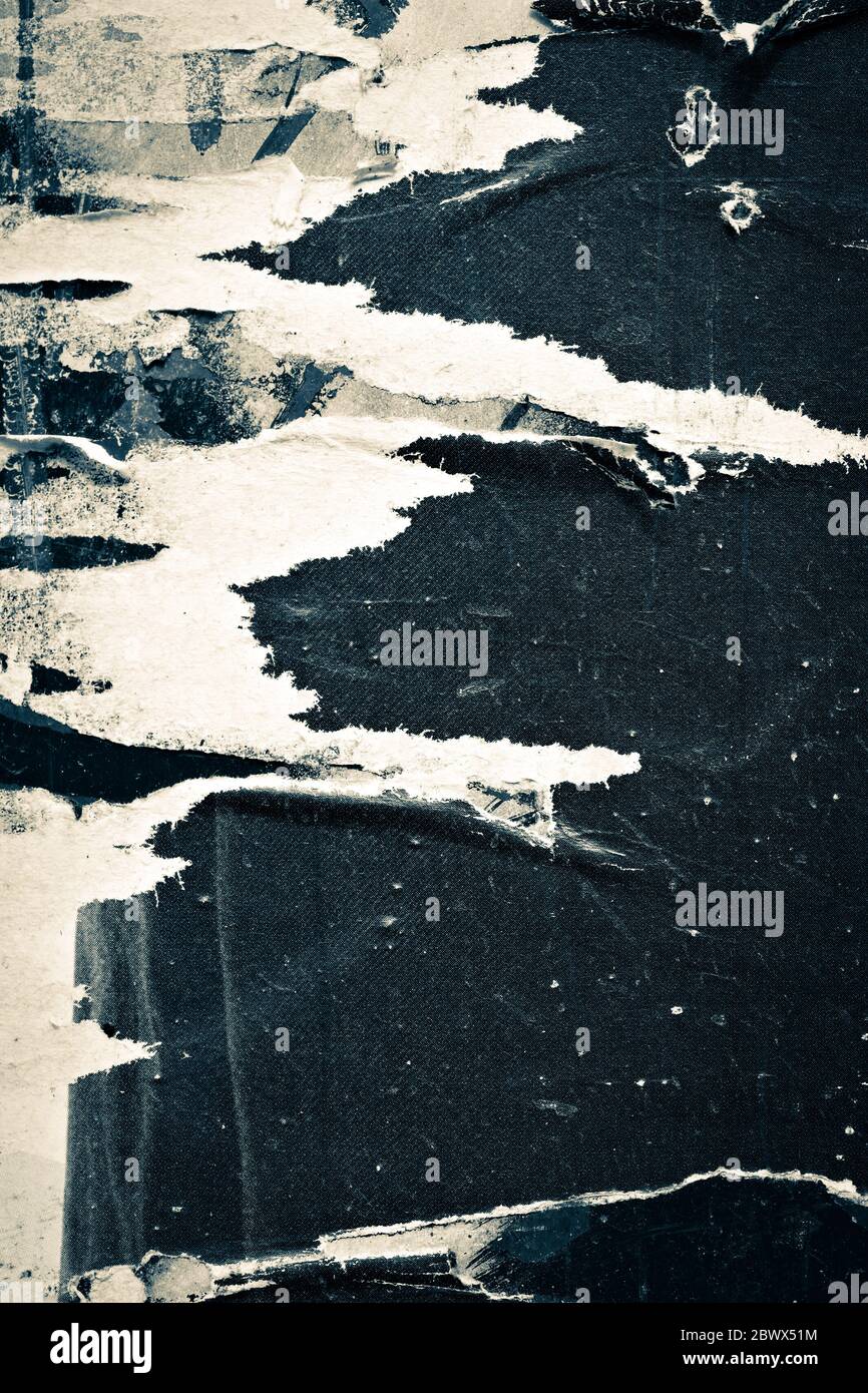 Old ripped torn posters grunge texture background creased crumpled ...