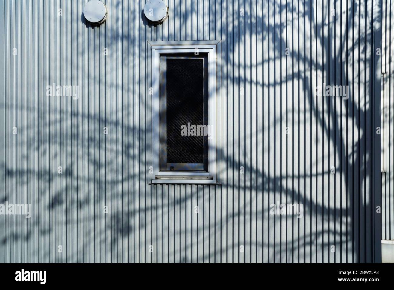 Tree Branch Shadow on Warehouse Wall Background Stock Photo - Alamy