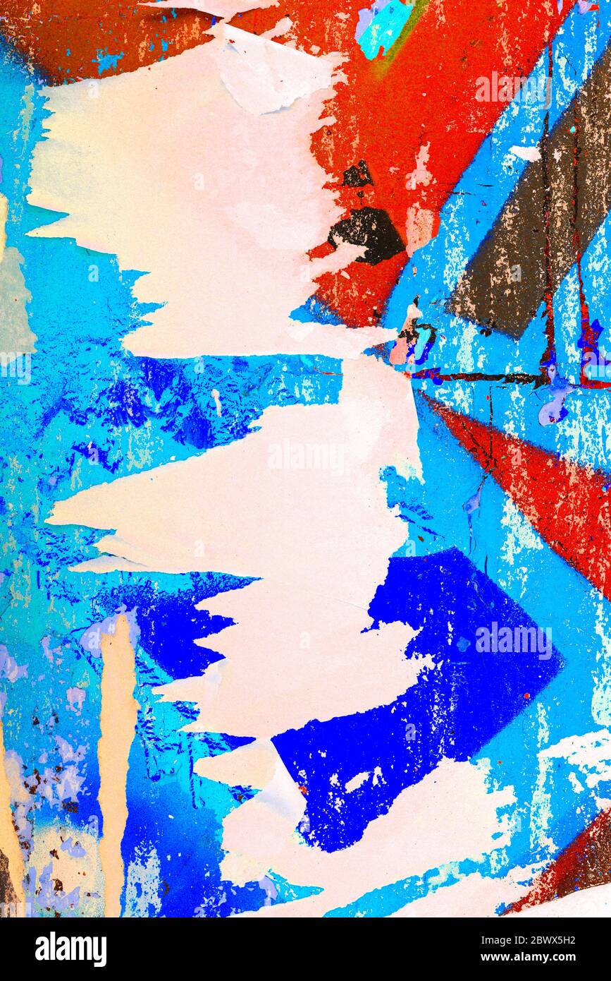 Old ripped torn posters grunge texture background creased crumpled ...