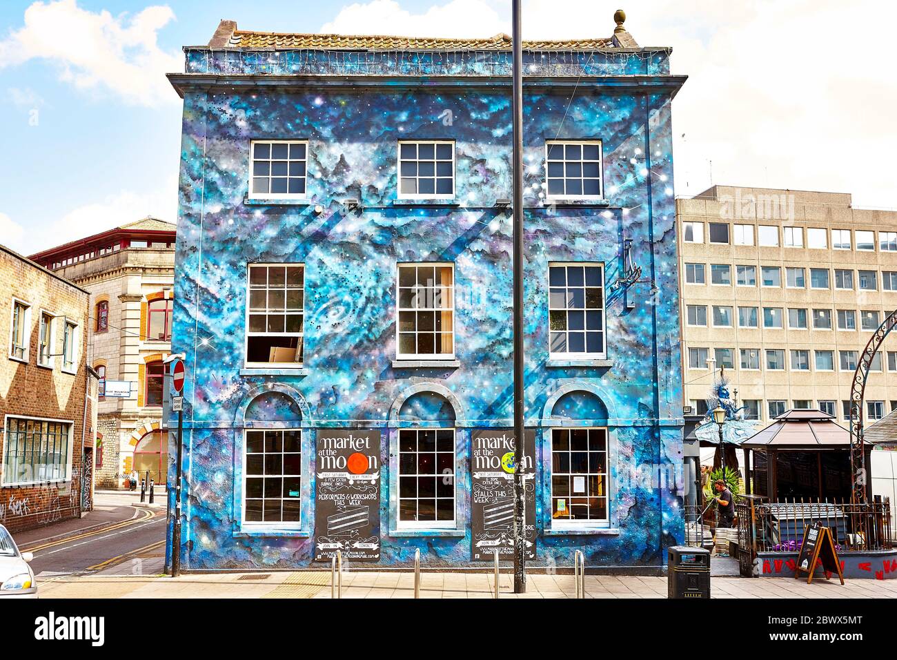 The Full Moon Pub Murals in Bristol, UK, England Stock Photo - Alamy