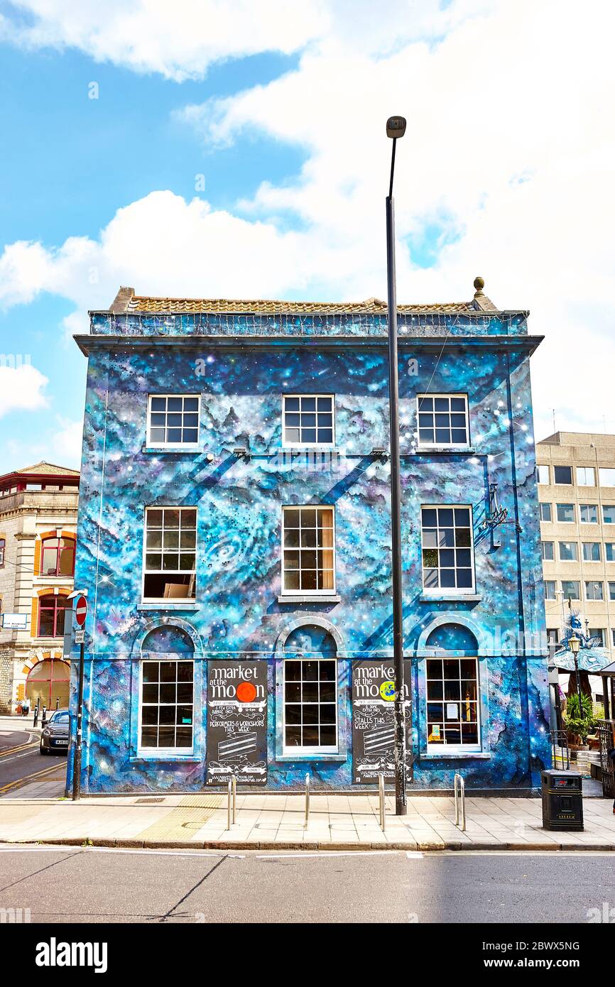 The Full Moon Pub Murals in Bristol, UK, England Stock Photo - Alamy