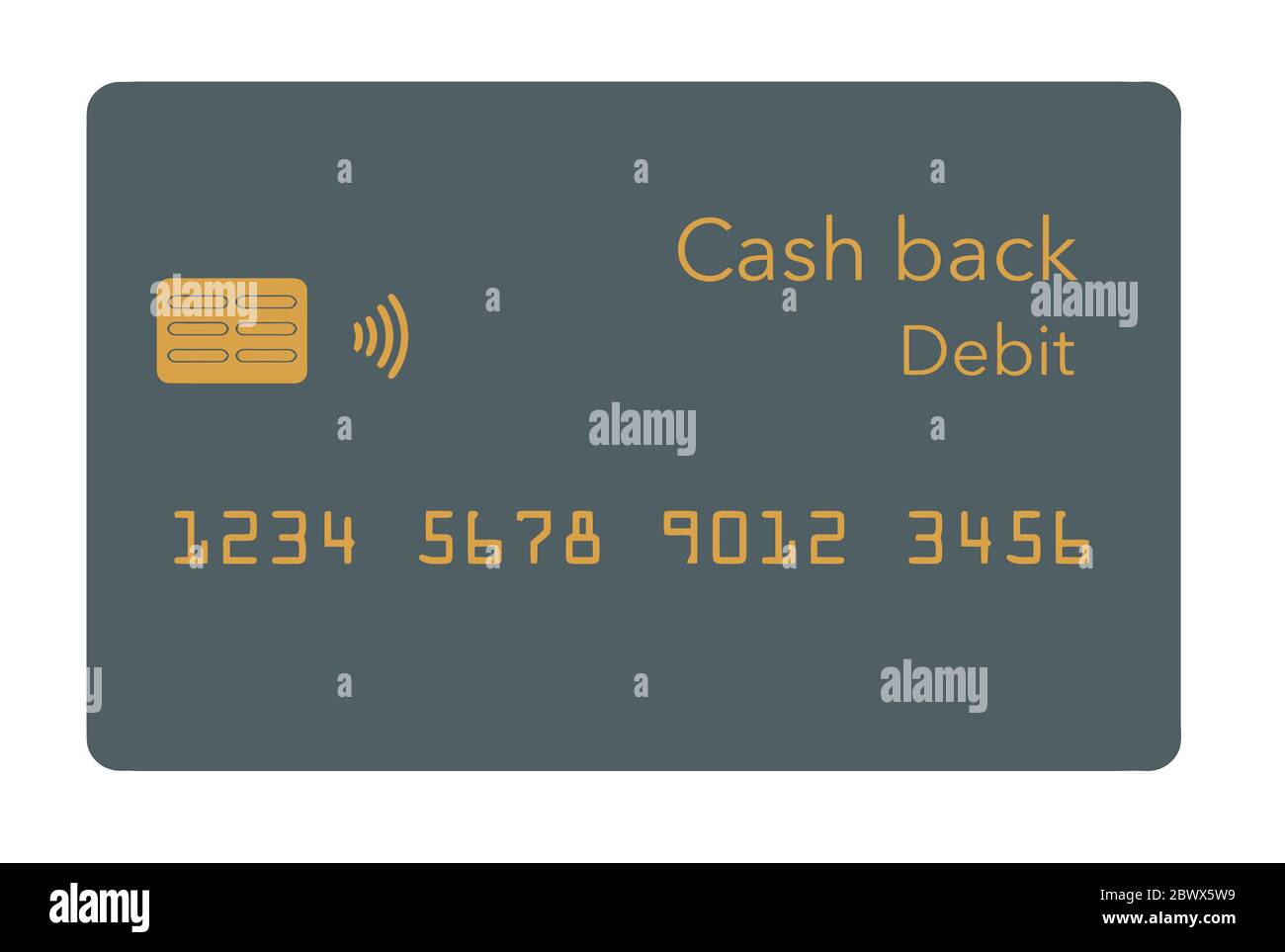 Here is a cash rewards debit card that is green and a isolated on a ...