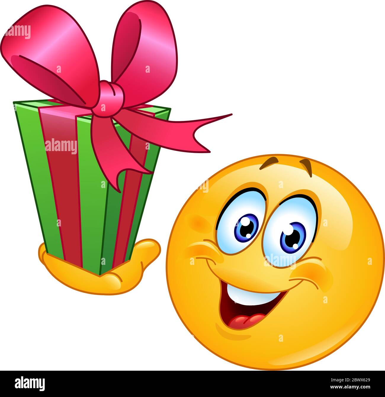 Emoticon with gift Stock Vector Image & Art - Alamy