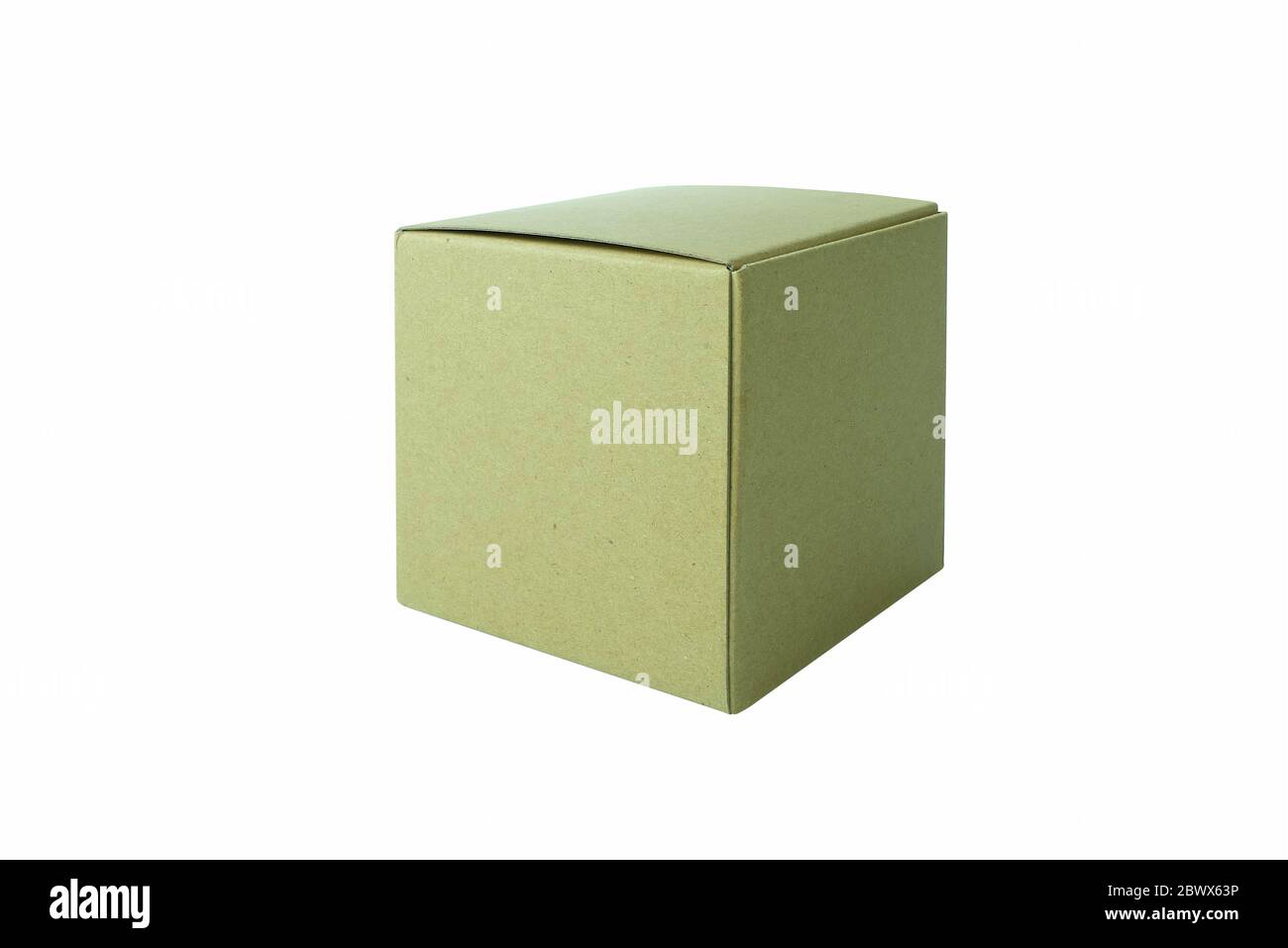 Cardboard Cube Box Isolated on White Background Stock Photo - Alamy