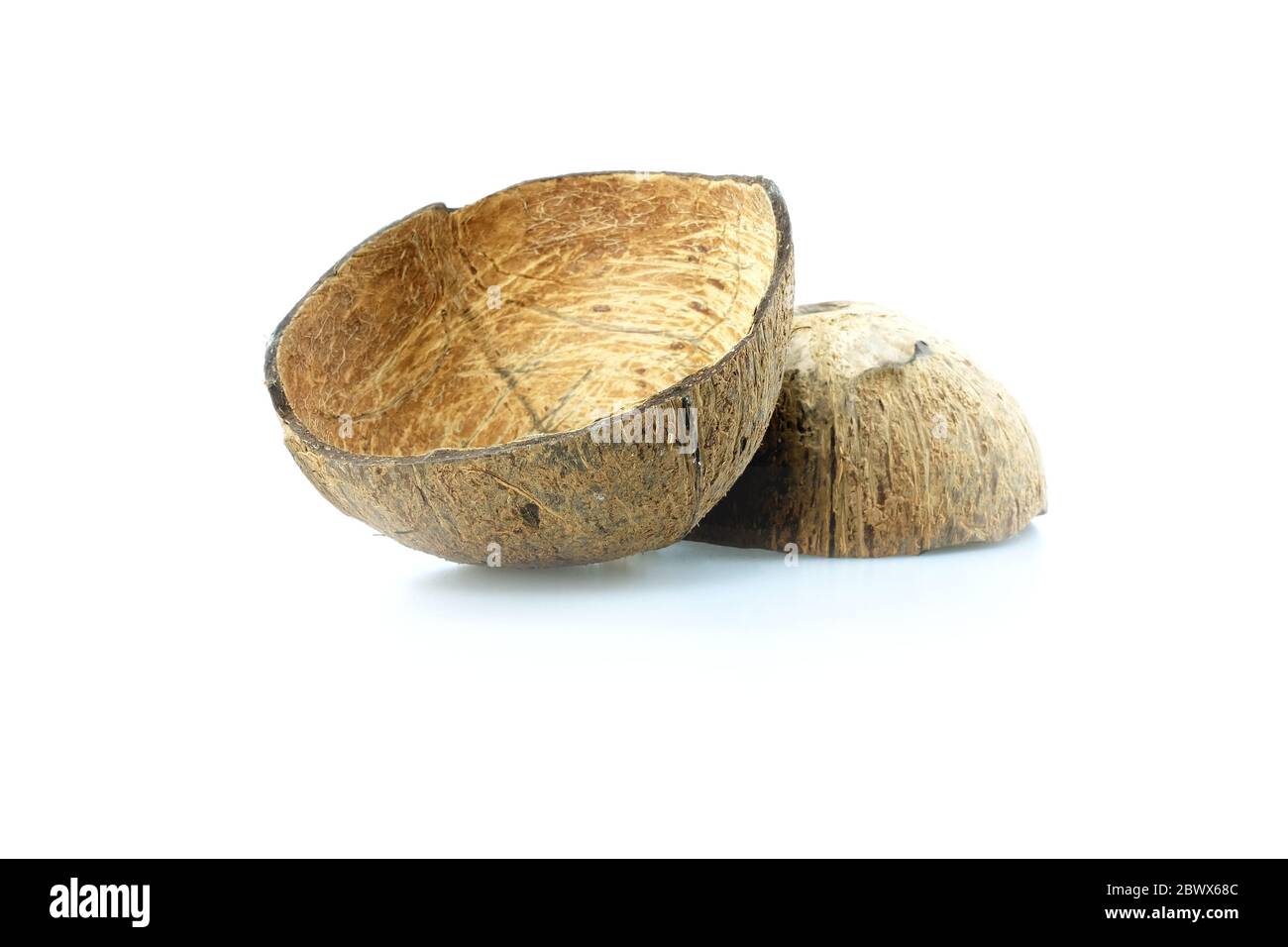 Coconut Shell Isolated on White Background Stock Photo - Alamy