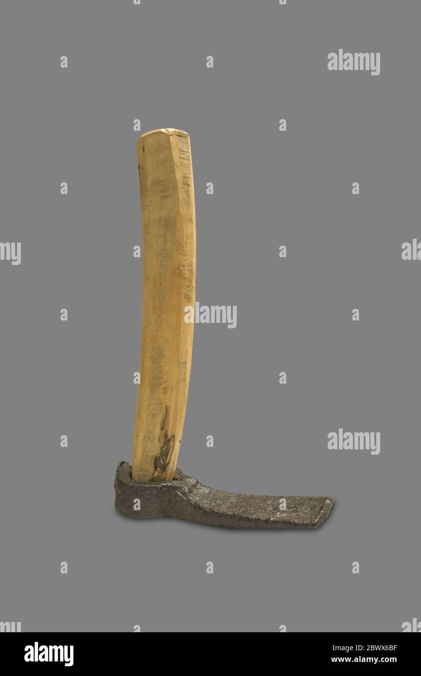 Montilla, Spain - March 2nd, 2019: Roman draw hoe. Agricultural iron ...