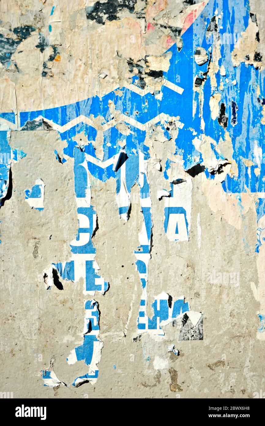 Old ripped torn posters grunge texture background creased crumpled ...