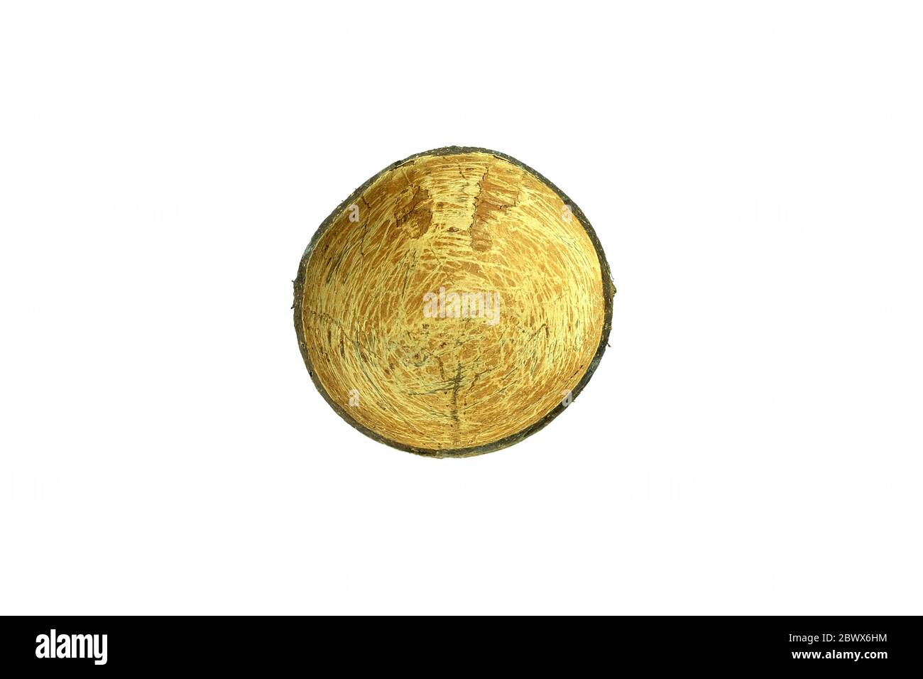Top View of Coconut Shell Bowl Isolated on White Background Stock Photo ...
