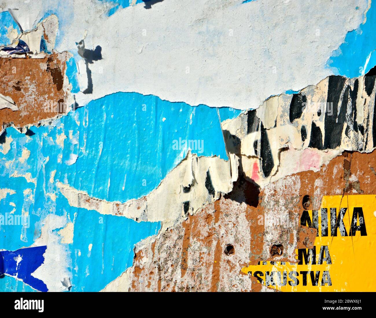 Old ripped torn posters grunge texture background creased crumpled ...