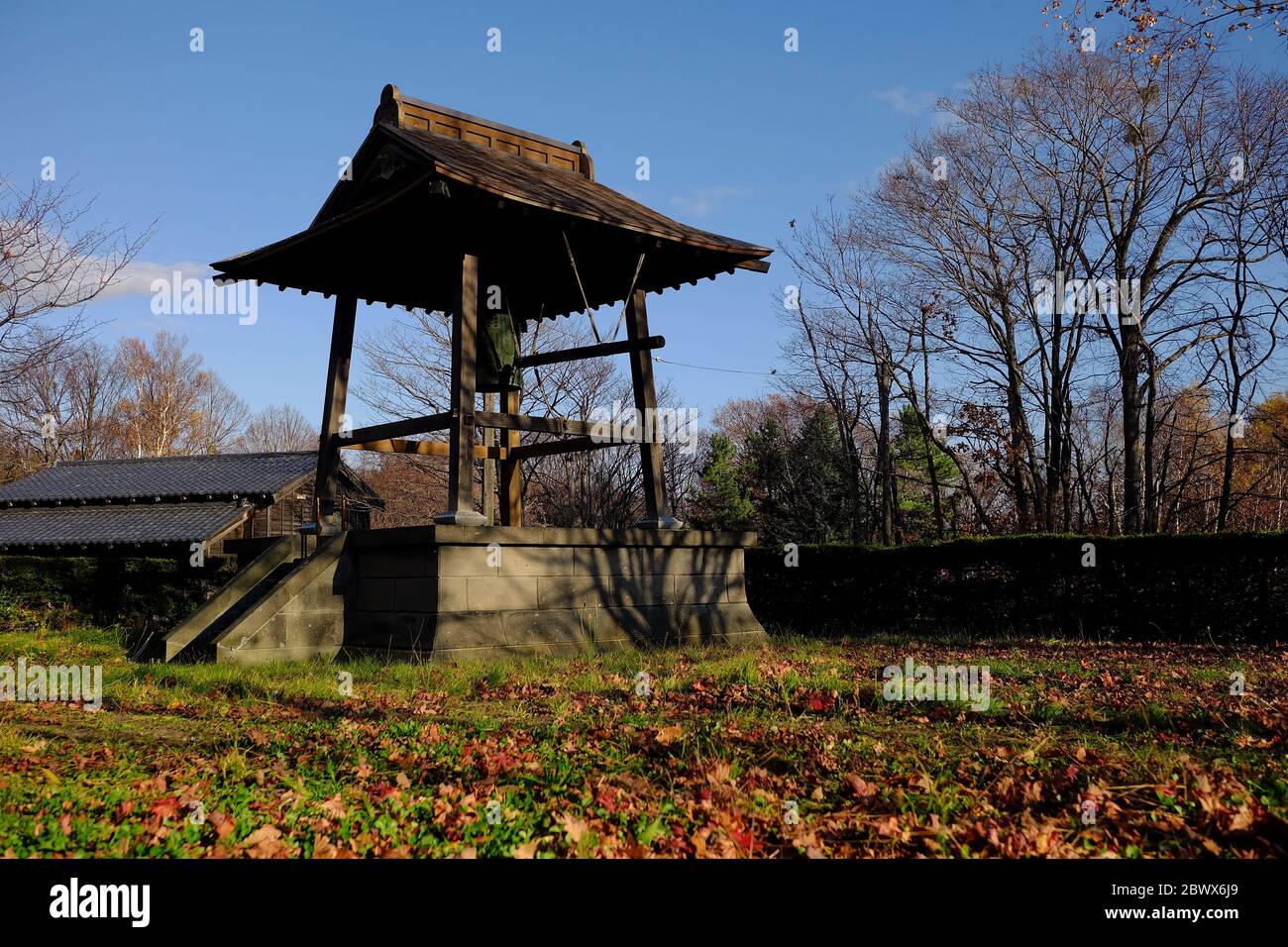 Ancient Bell Hall in Japanese Shrine Stock Photo - Alamy