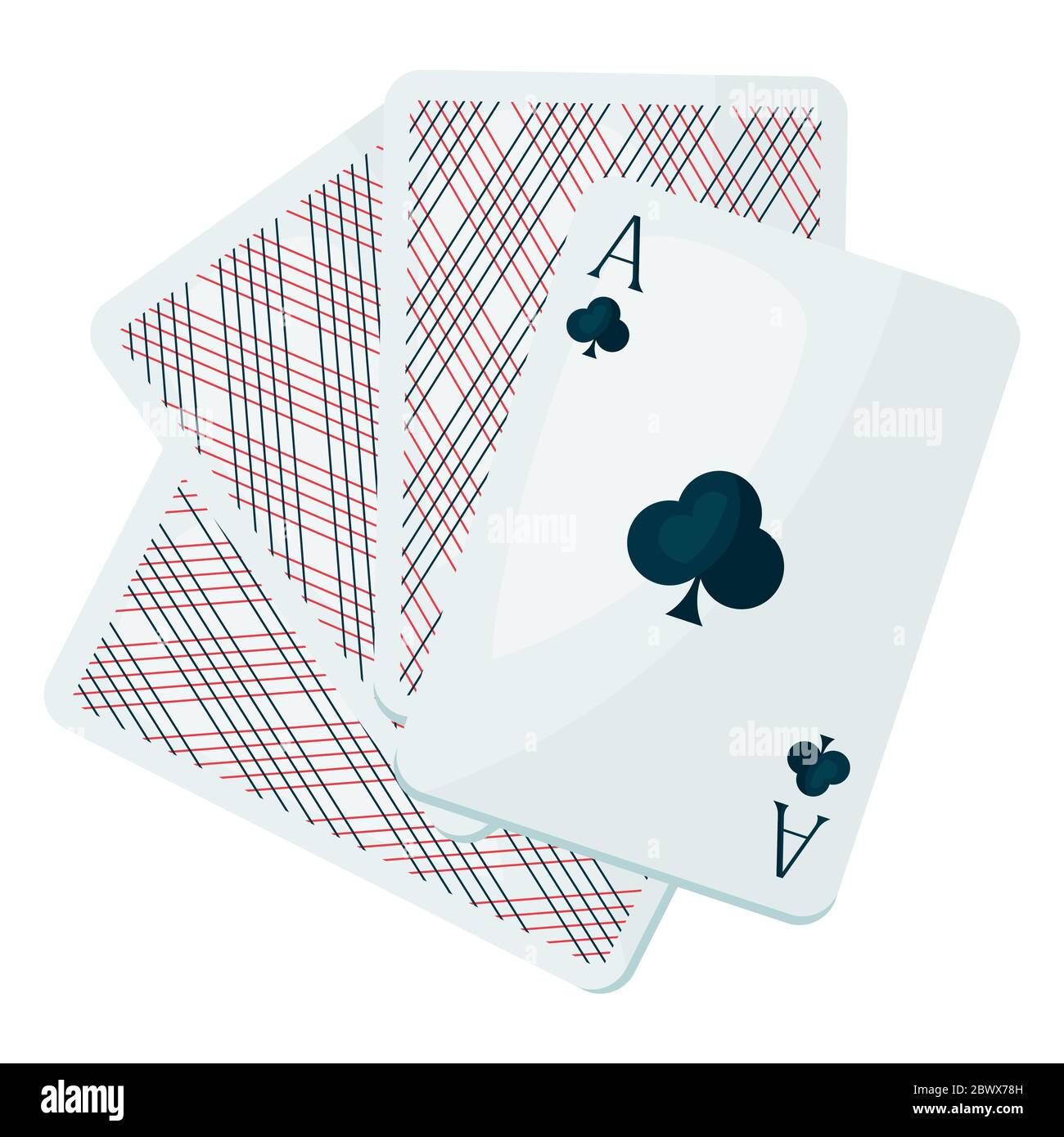 Illustration of ace club or clover playing cards Stock Vector Image ...