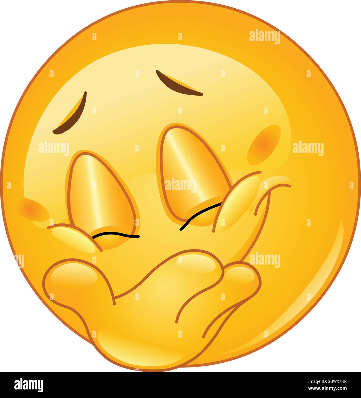 Emoticon hiding his smile Stock Vector Image & Art - Alamy