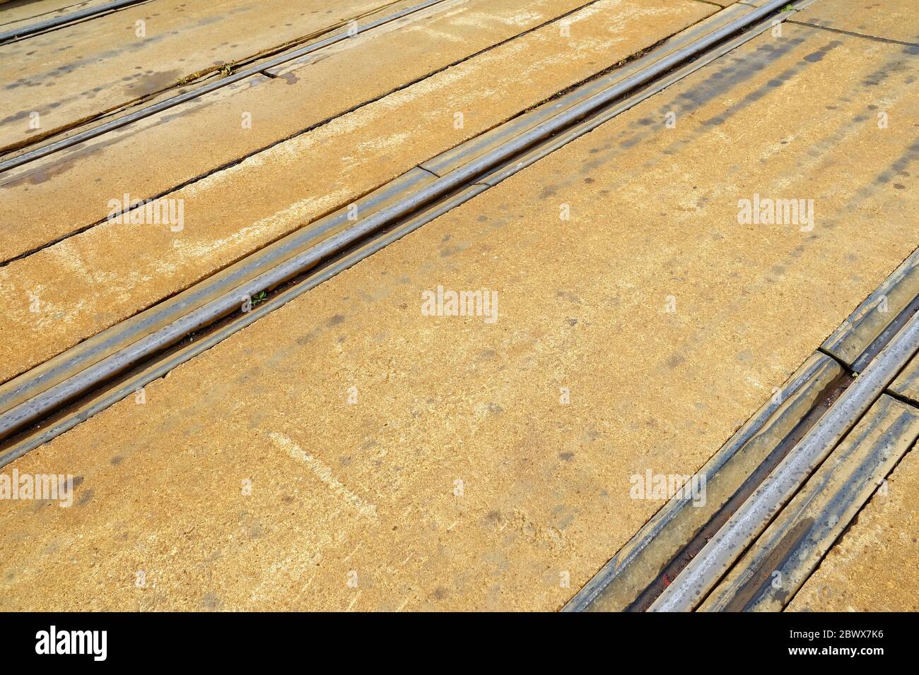 Old tram rails close hi-res stock photography and images - Alamy