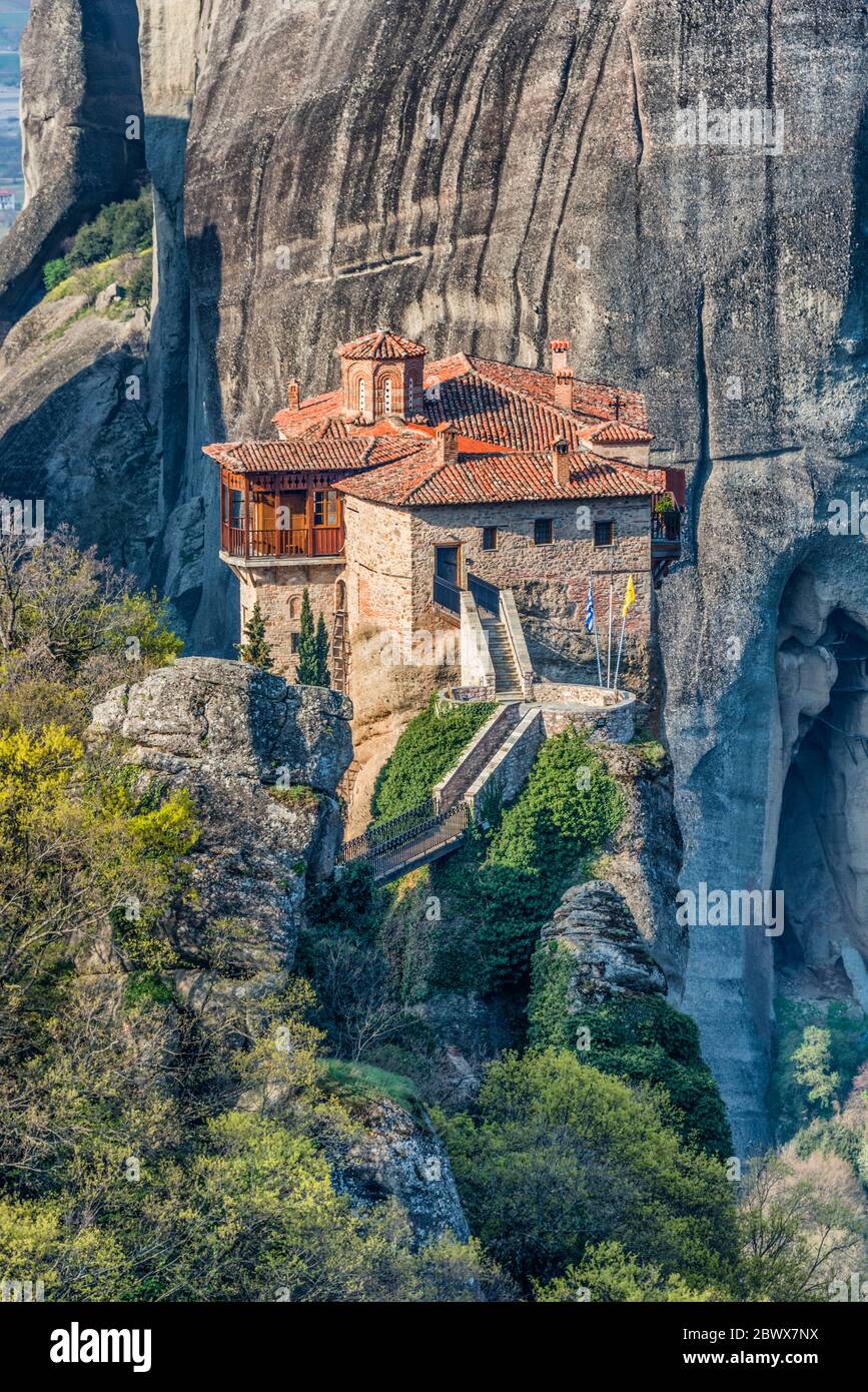 Holy monastery of Rousanou in Meteora Greece Stock Photo - Alamy
